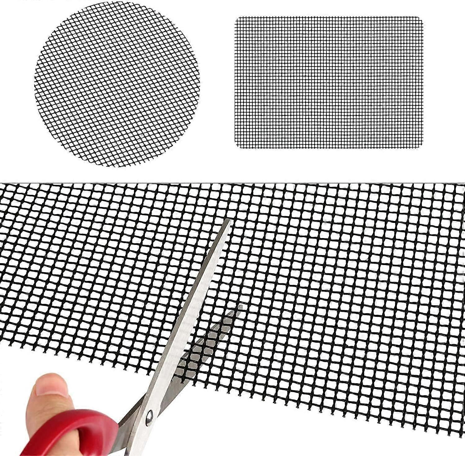 Set of 4 Pieces Barbecue Grid, Barbecue Net Reusable and Cuttable ...