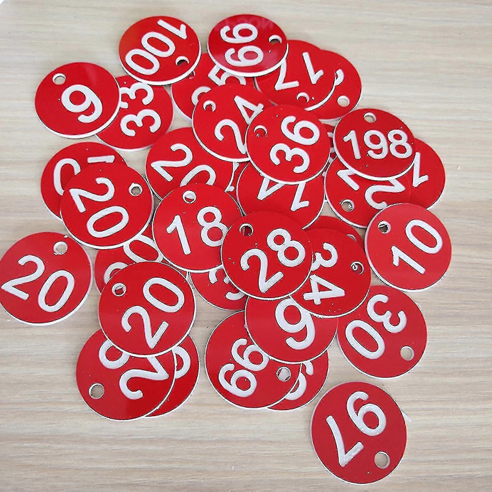 100pcs Plastic Id Number Tags 1-100 Engraved Number Id Tag Colored For ...