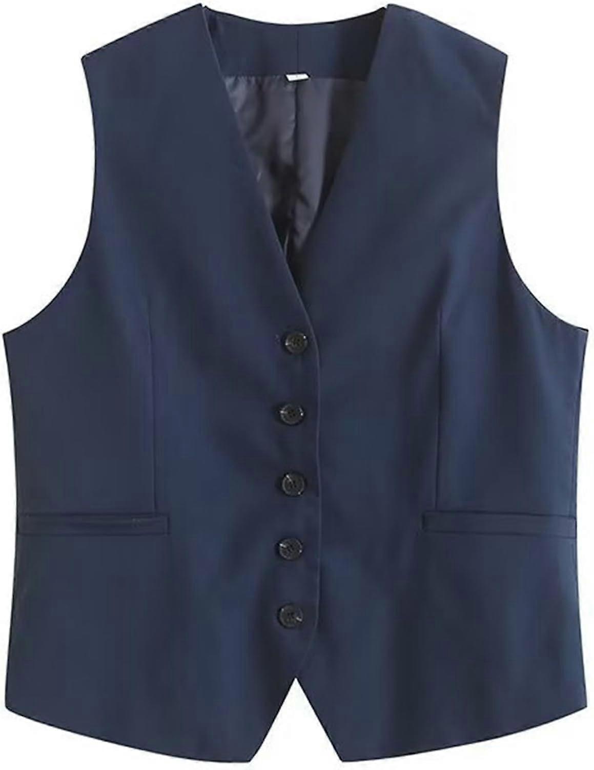Summer 2 Piece Outfits for Women Button Down Sleeveless Blazer Vest ...