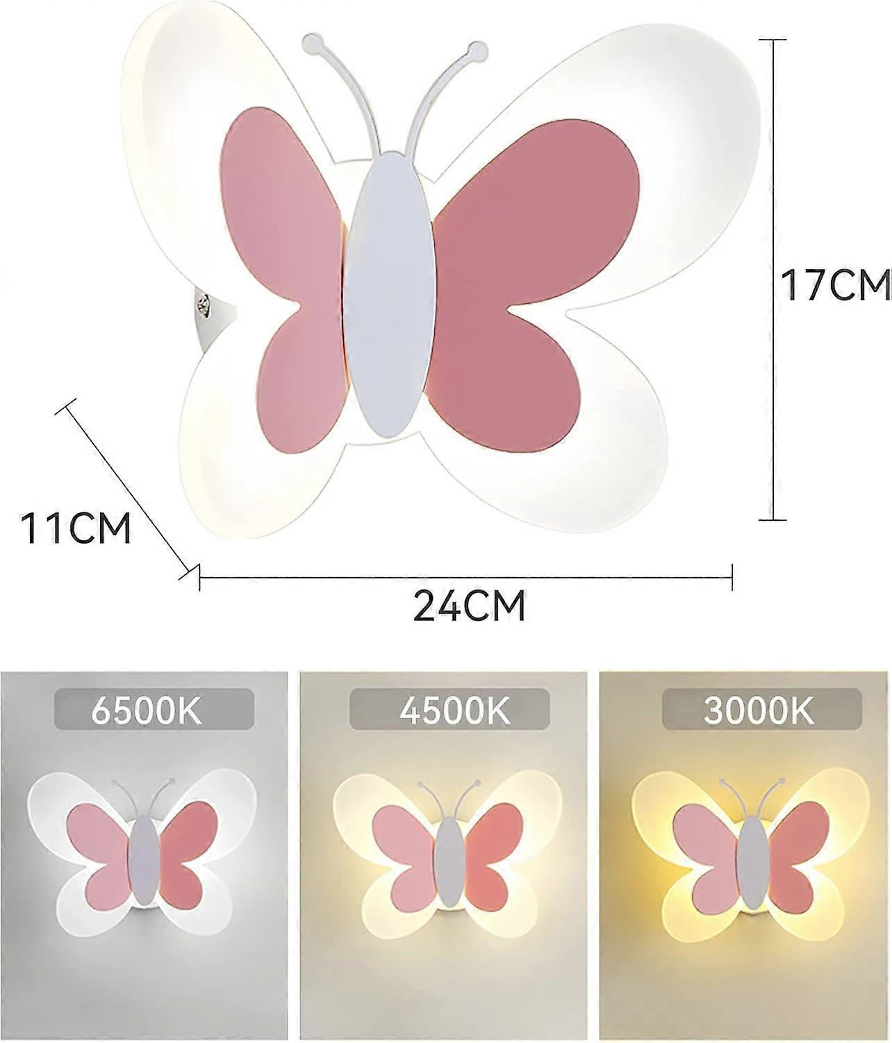 Children's Wall Light Girl's Room Wall Sconce 3-color Adjustable 3000 ...