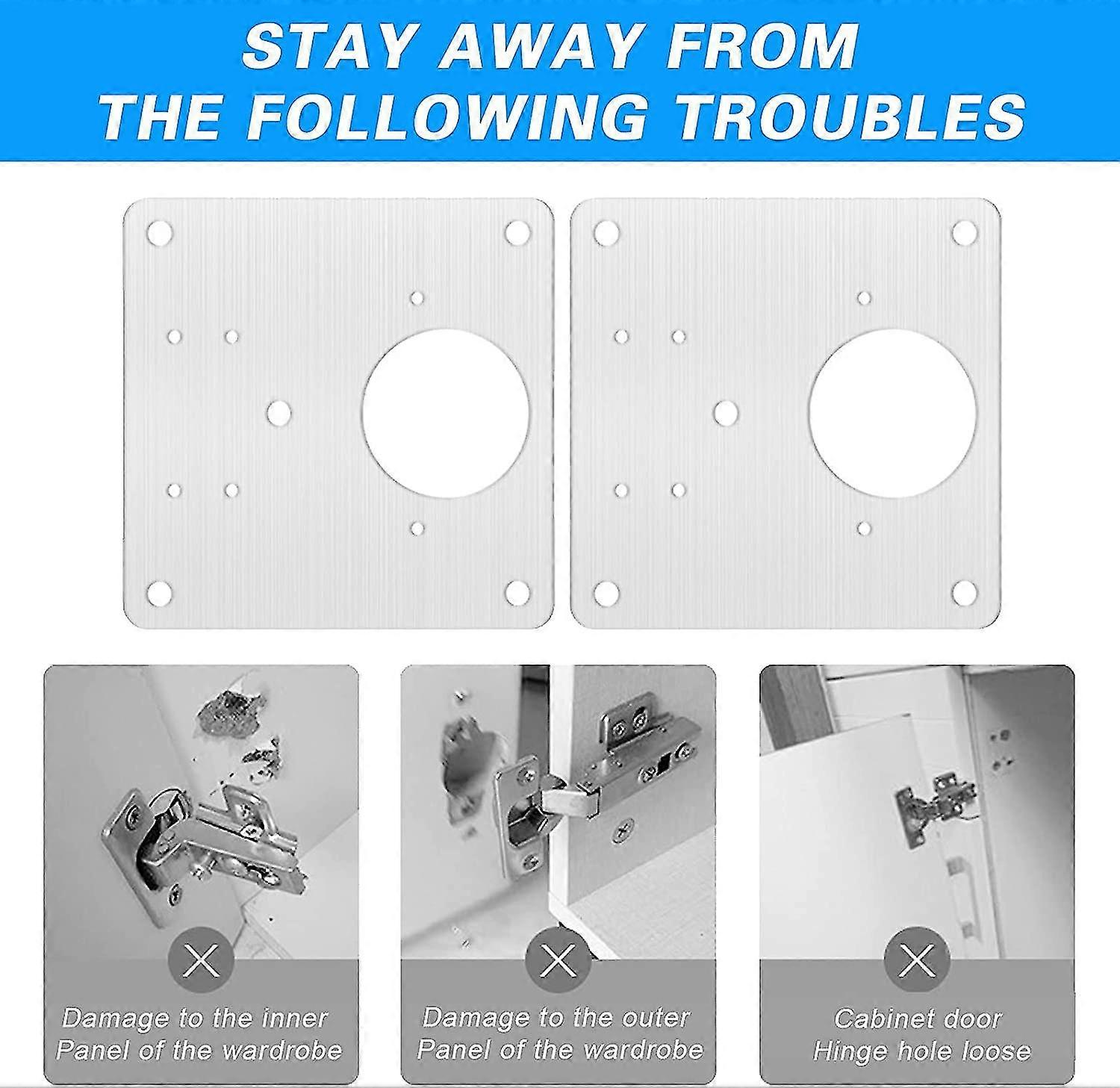 Cabinet Hinge Repair Plate - Stainless Steel Kitchen Cabinet Brackets ...