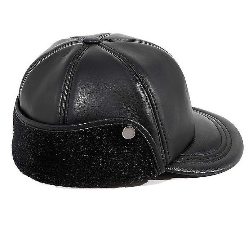 EVAGO Genuine Leather Mens Caps,Outdoor Real Leather Baseball Cap ...