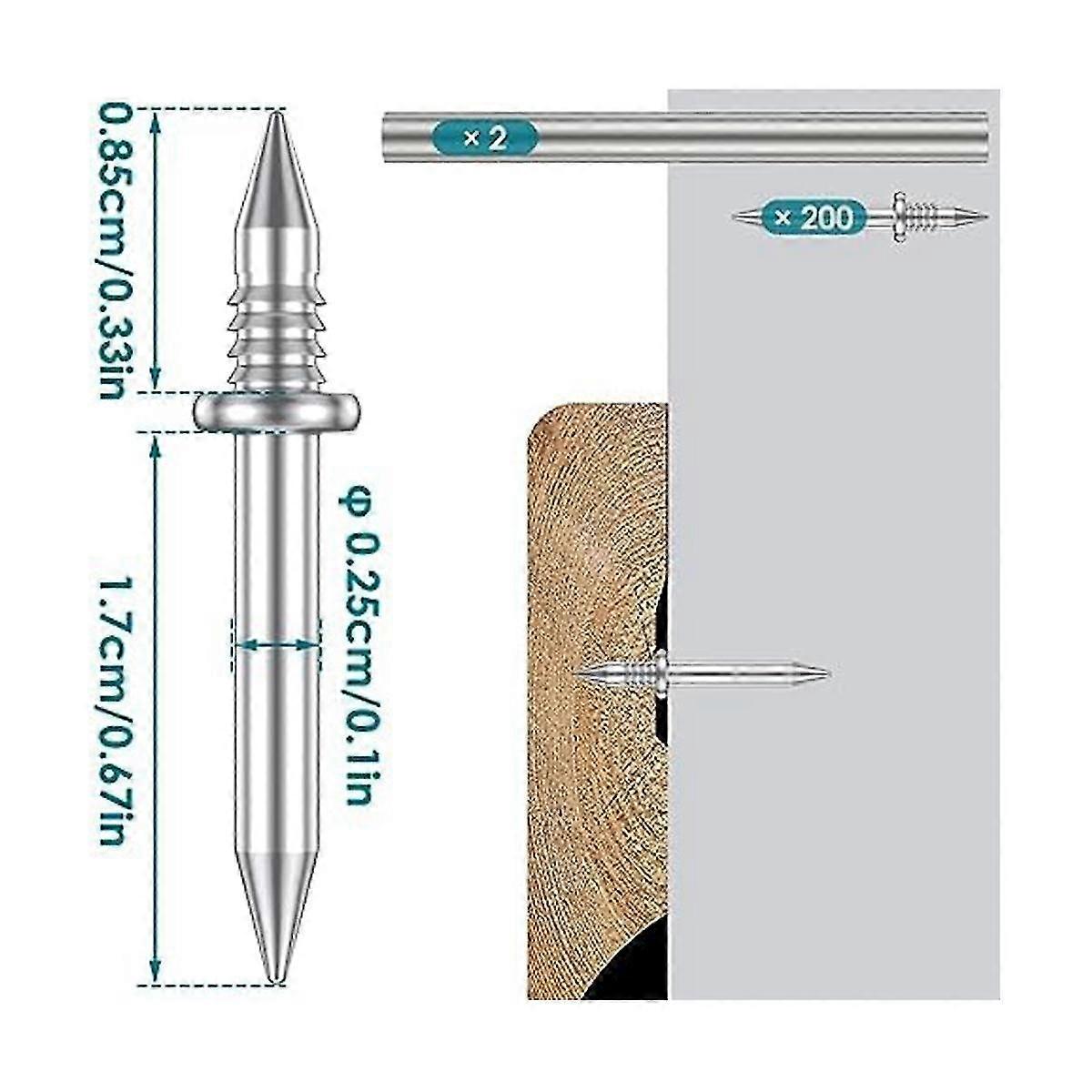 200 Pcs Double-head Skirting Thread Seamless Nail,rust-proof No Trace ...