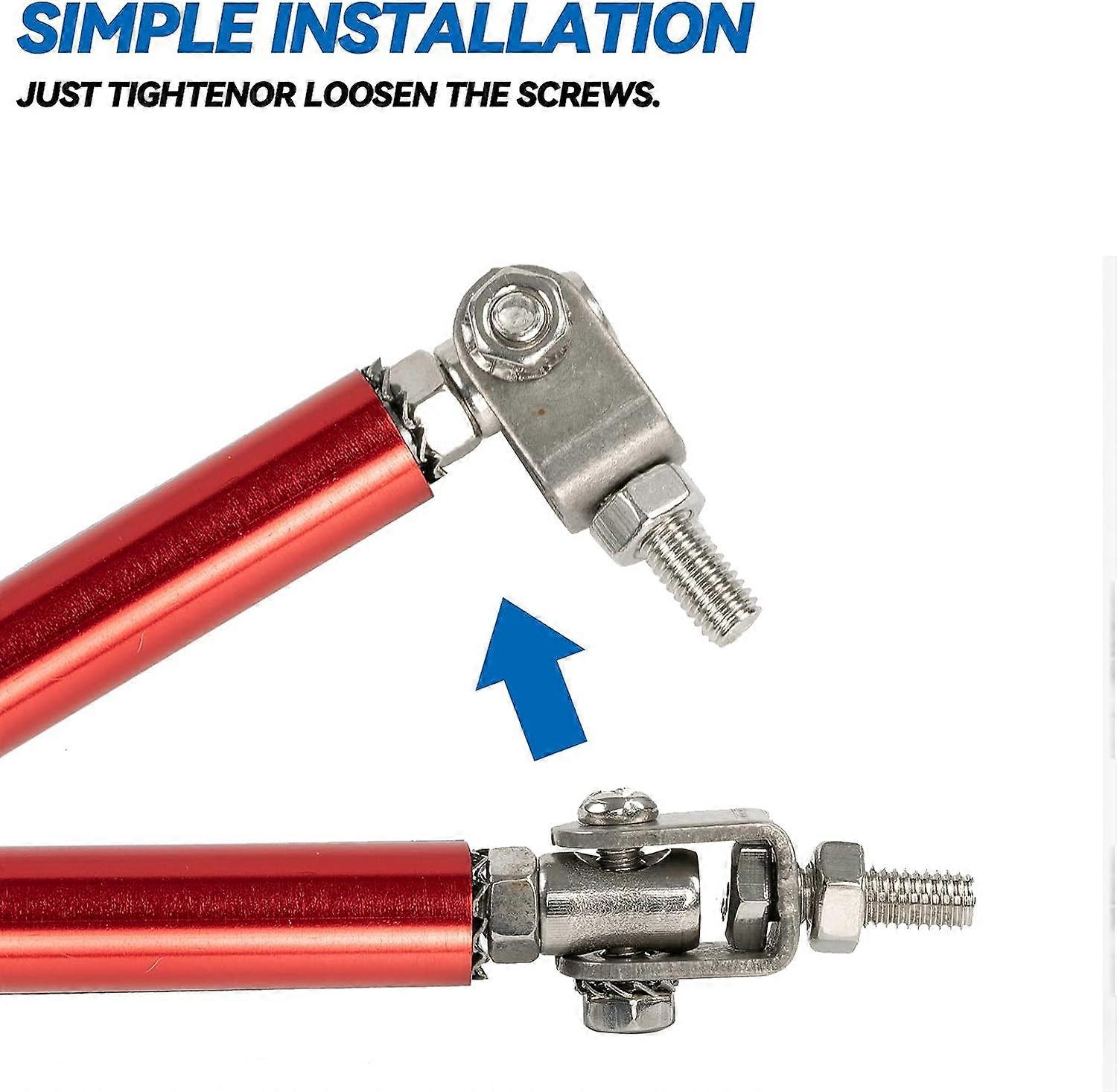 2X Adjustable Front Bumper Lip Splitter Spoiler Strut Rod Tie Support ...