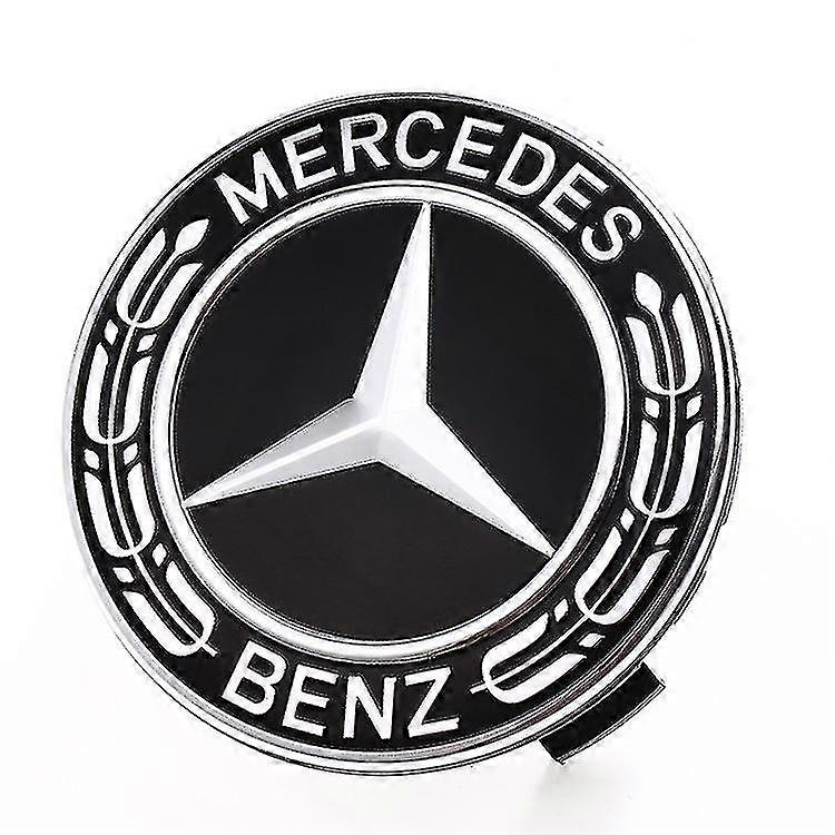 75mm Mercedes-Benz Wheel Center Caps, Black, 4pcs - Wheat Spike Hub ...