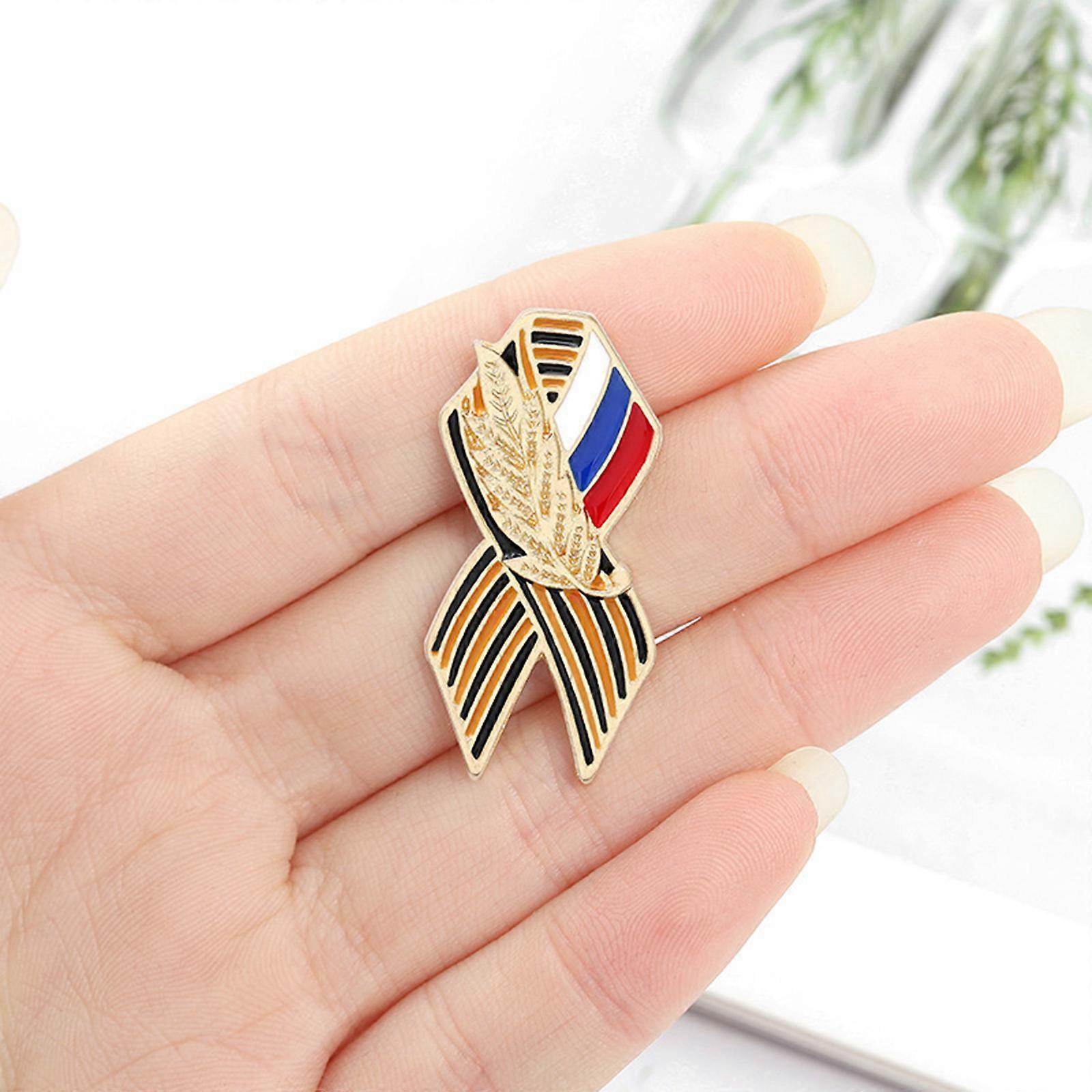 Ribbon Sign Badge with Russian Flag Saint George Victory Day Lapel Pin ...