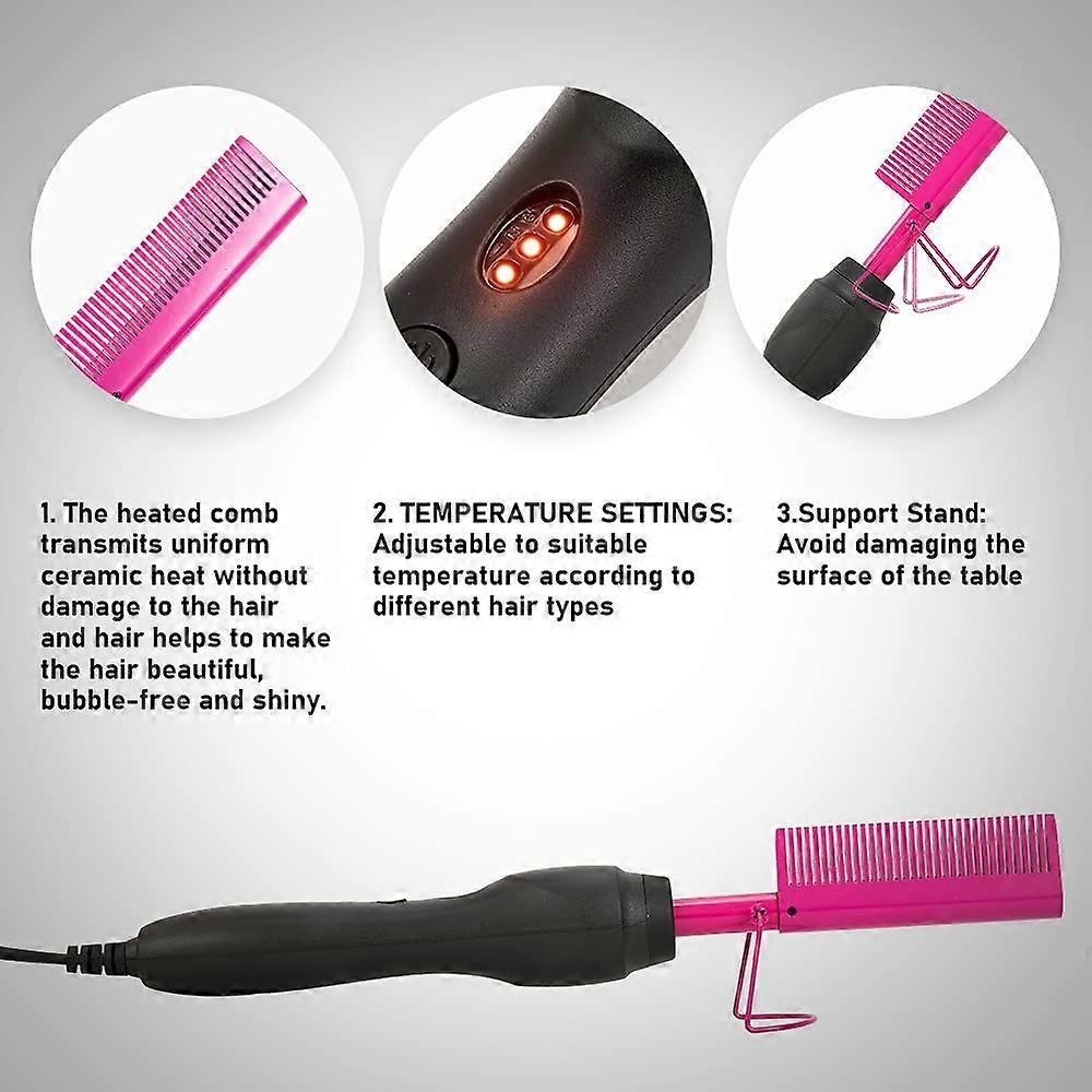 Electric Hot Comb For Wigs,Hot Comb Electric, Straightening Comb,Pink ...