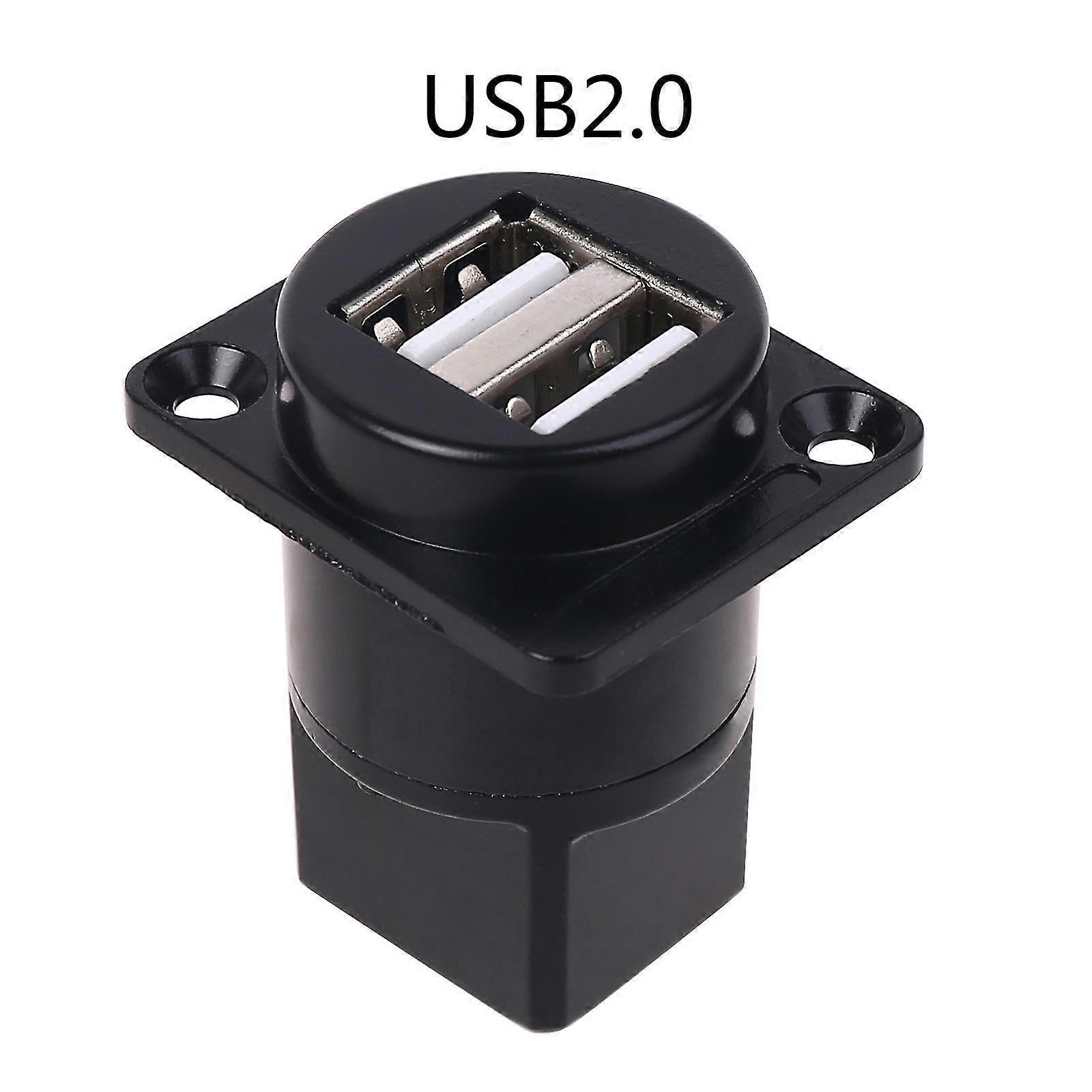 D Type Socket Metal Usb 2.0 Socket Female To Female Usb Connector Panel ...