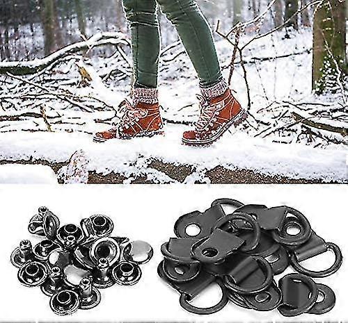 100 Set Shoelace Hook D-ring Eyelet Buckle Brass Boot Hooks Fittings ...