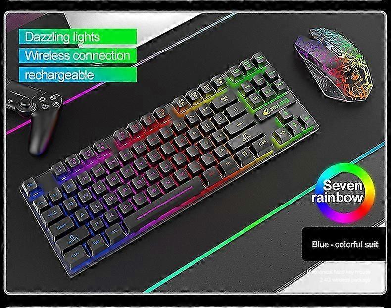 T87 Wireless Keyboard and Mouse Set 87-key Mechanical Sense Keyboard ...