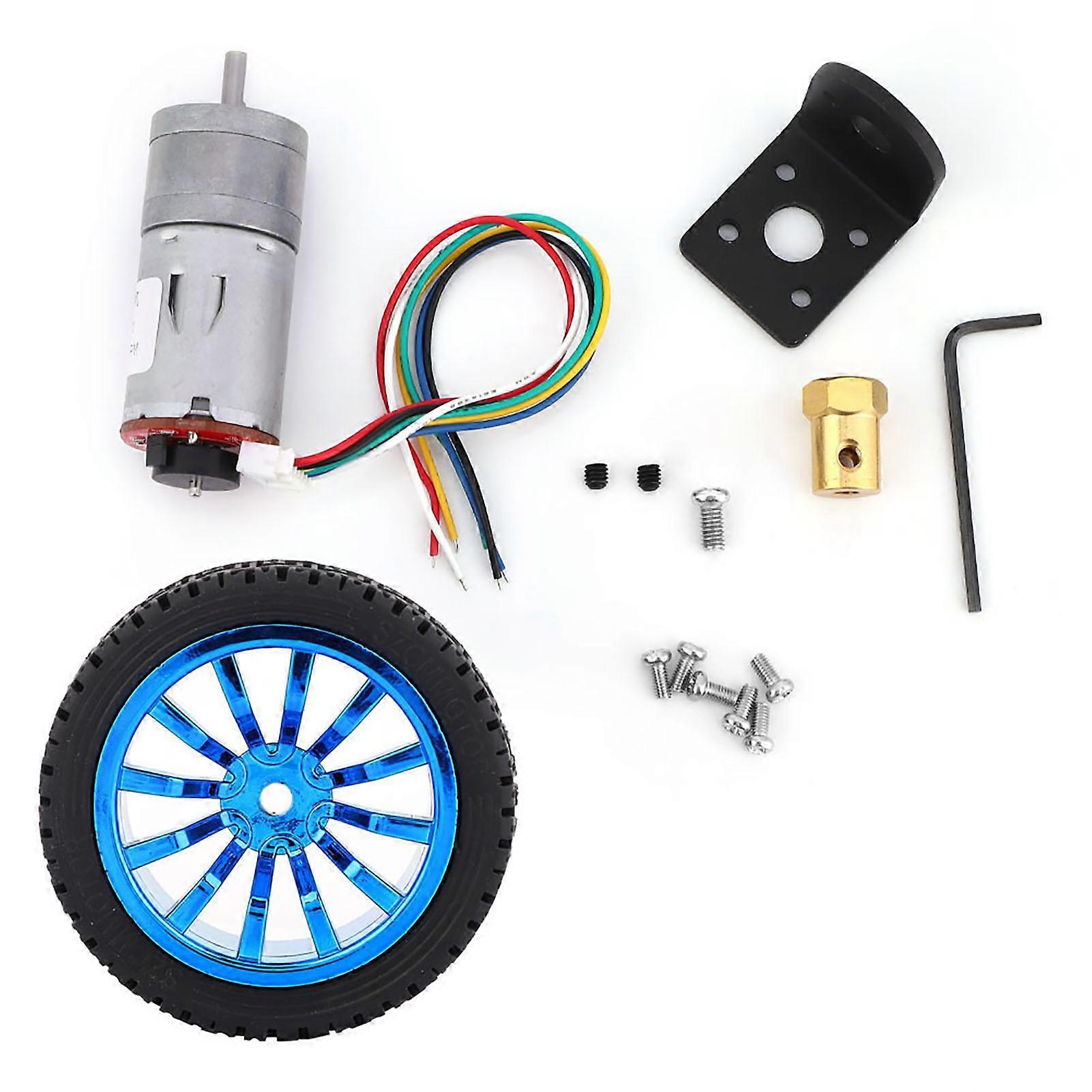 DIY Encoder Gear Motor Kit 65mm Wheel DC 12V 130RPM with Bracket ...