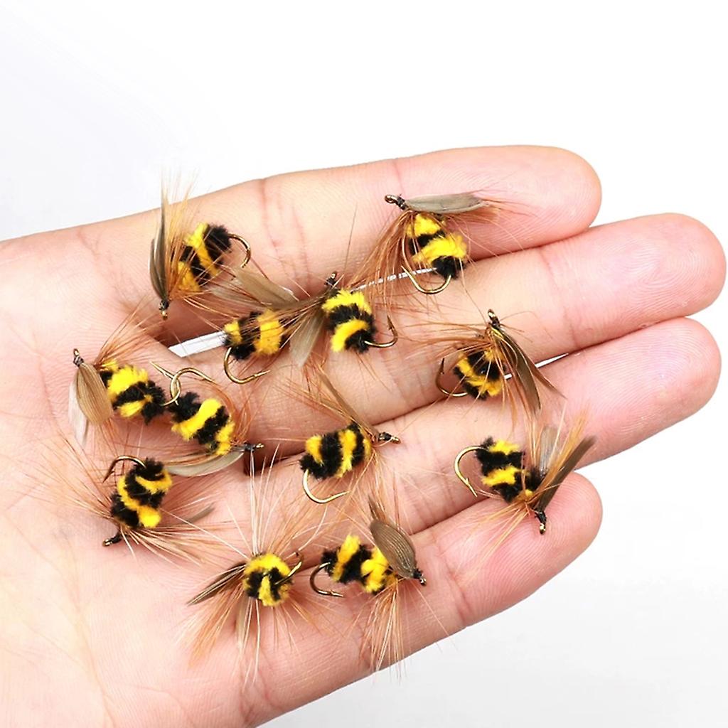 10Pcs/Lot Insects Bee Lure Fishing Dry/Wet Bee Swimbaits Boat Topwater ...