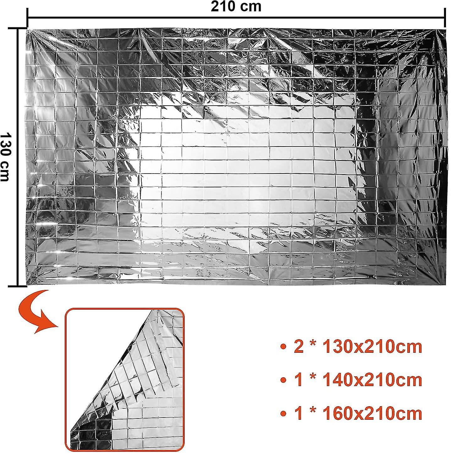 3 Pcs Emergency Blanketshigh Silver Reflective Mylar Film Foil ...