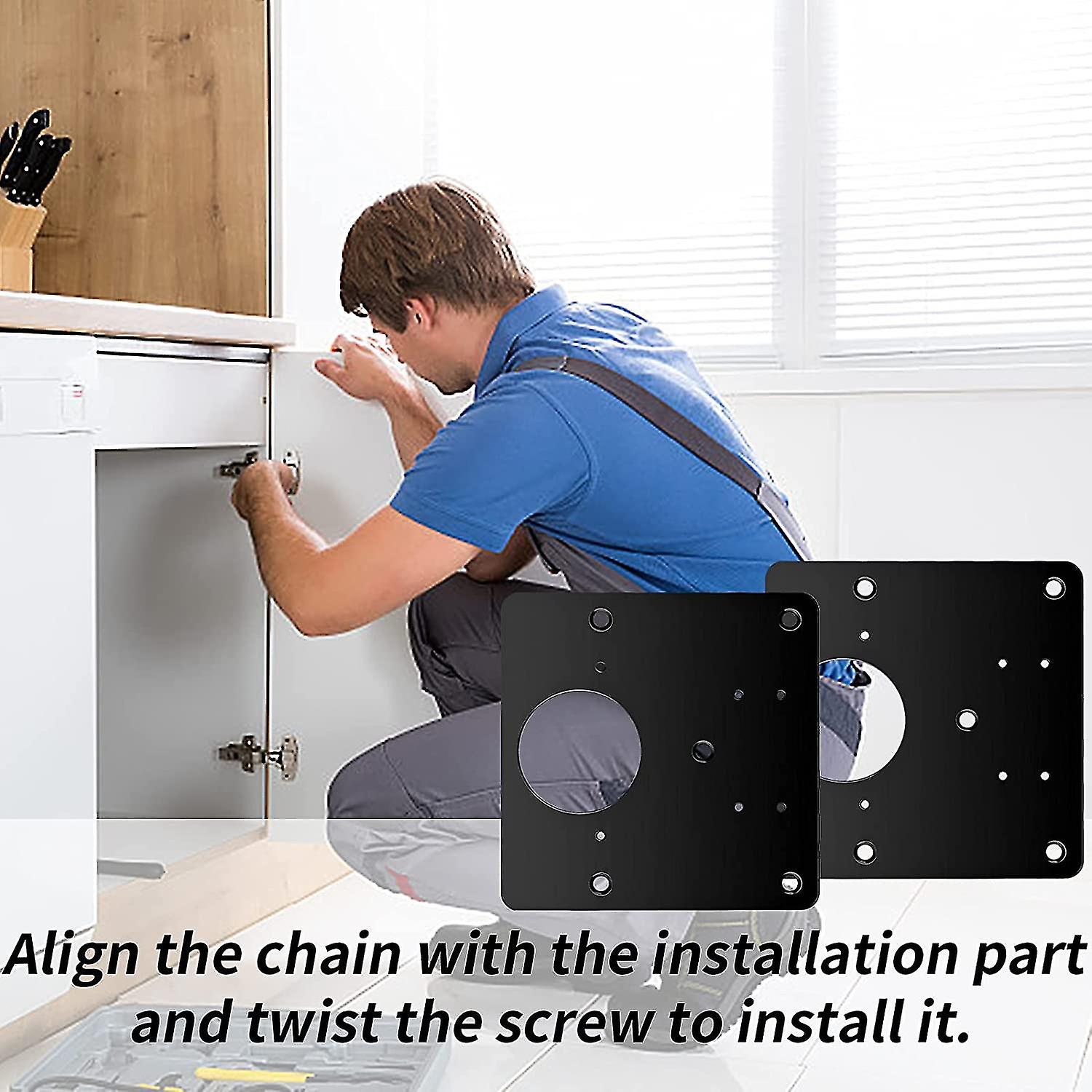 2pcs Cabinet Hinge Repair Plates, Hinge Repair Brackets With Hole And ...