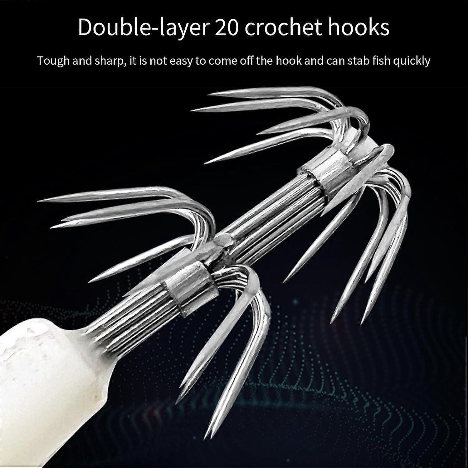 Fishing Squid Jigs Saltwater Lures Luminous Night Jigs Shrimp Prawns ...