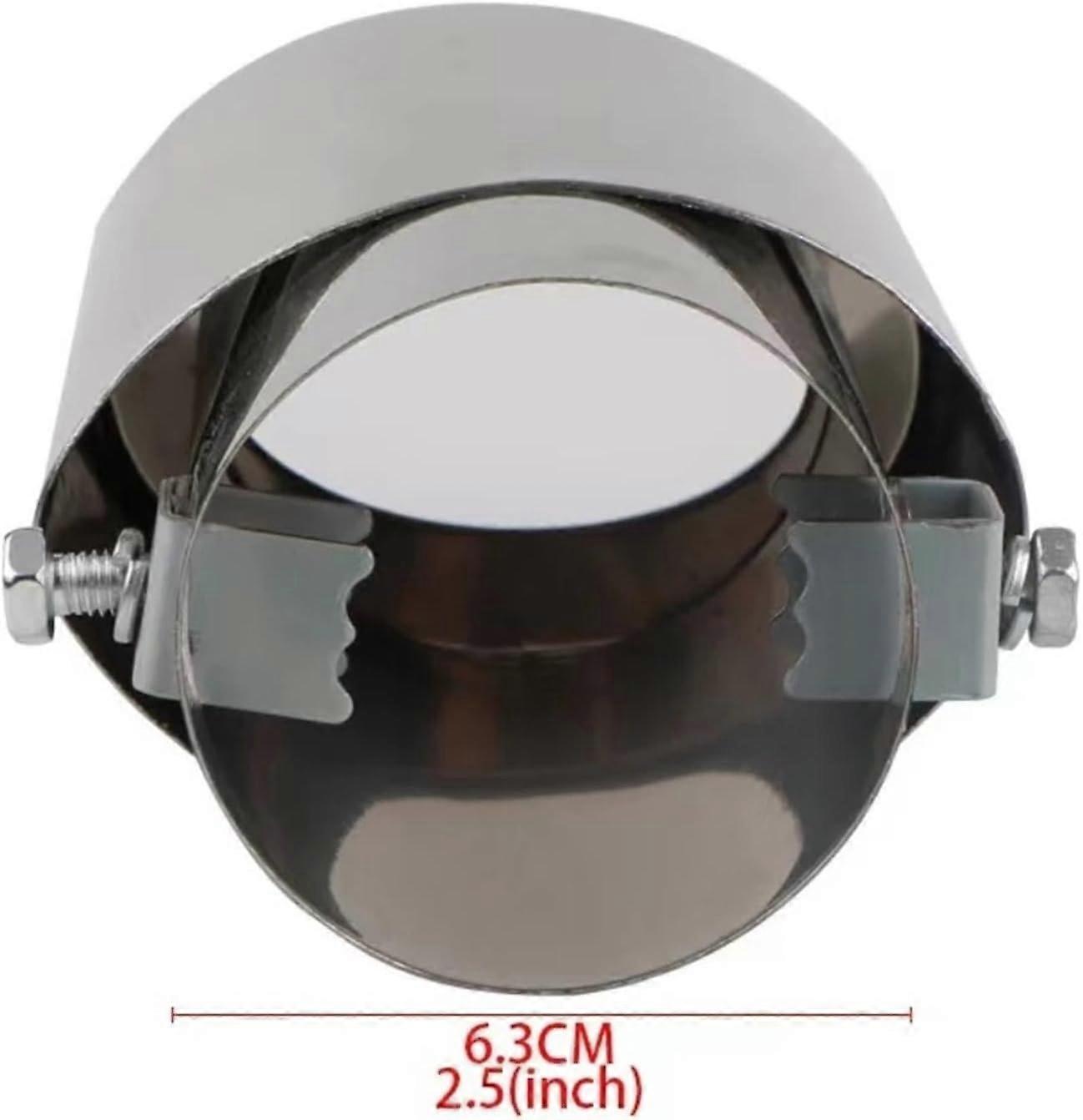 Universal 60mm Silver Car Exhaust Tip Stainless Steel Muffler Tail Pipe ...