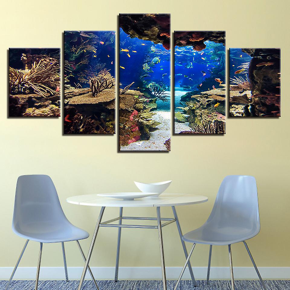 Canvas Wall Art Pictures Home Decor Room 5 Pieces Underwater Sea Fish ...