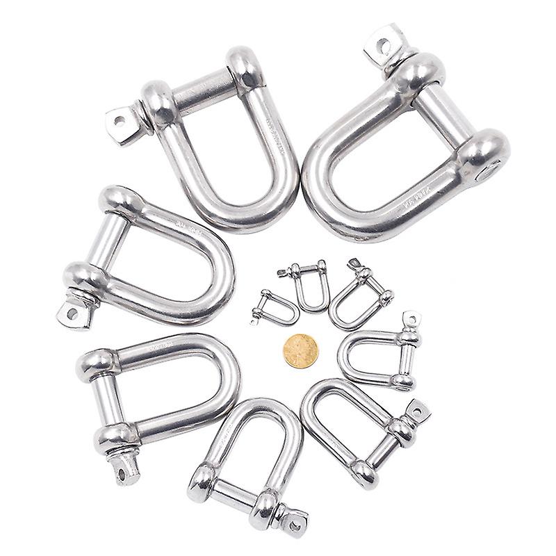 4 PCS D Shackle M8 D Links Hook Shackle Clip 304 Stainless Steel D Ring ...