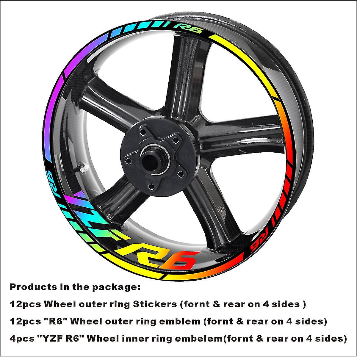 Rim Sticker For Yamaha R6, Kit'autocollants De Whees, Logo Yzf R6 ...