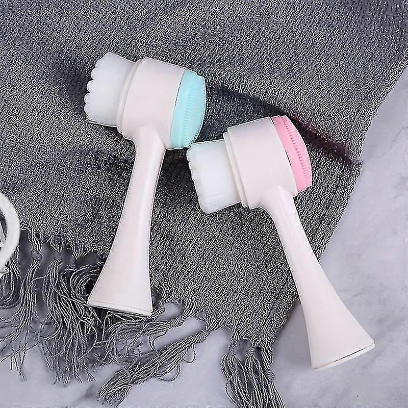 Facial Cleansing Brush, Double-sided Cleaning Tool, Soft Bristle ...