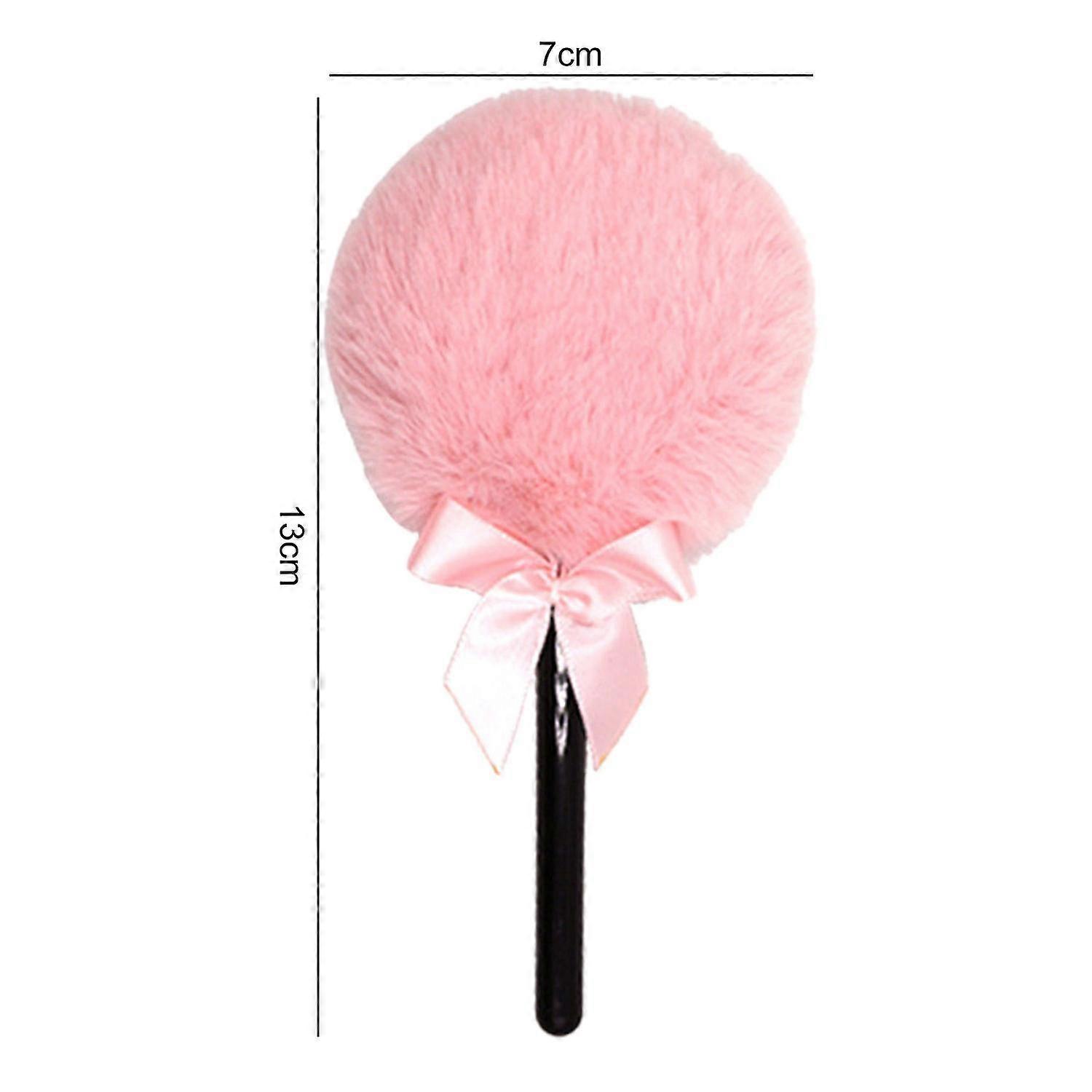 Powder Puff with Handle Reusable Long Hair Lollipop Shape Portable ...