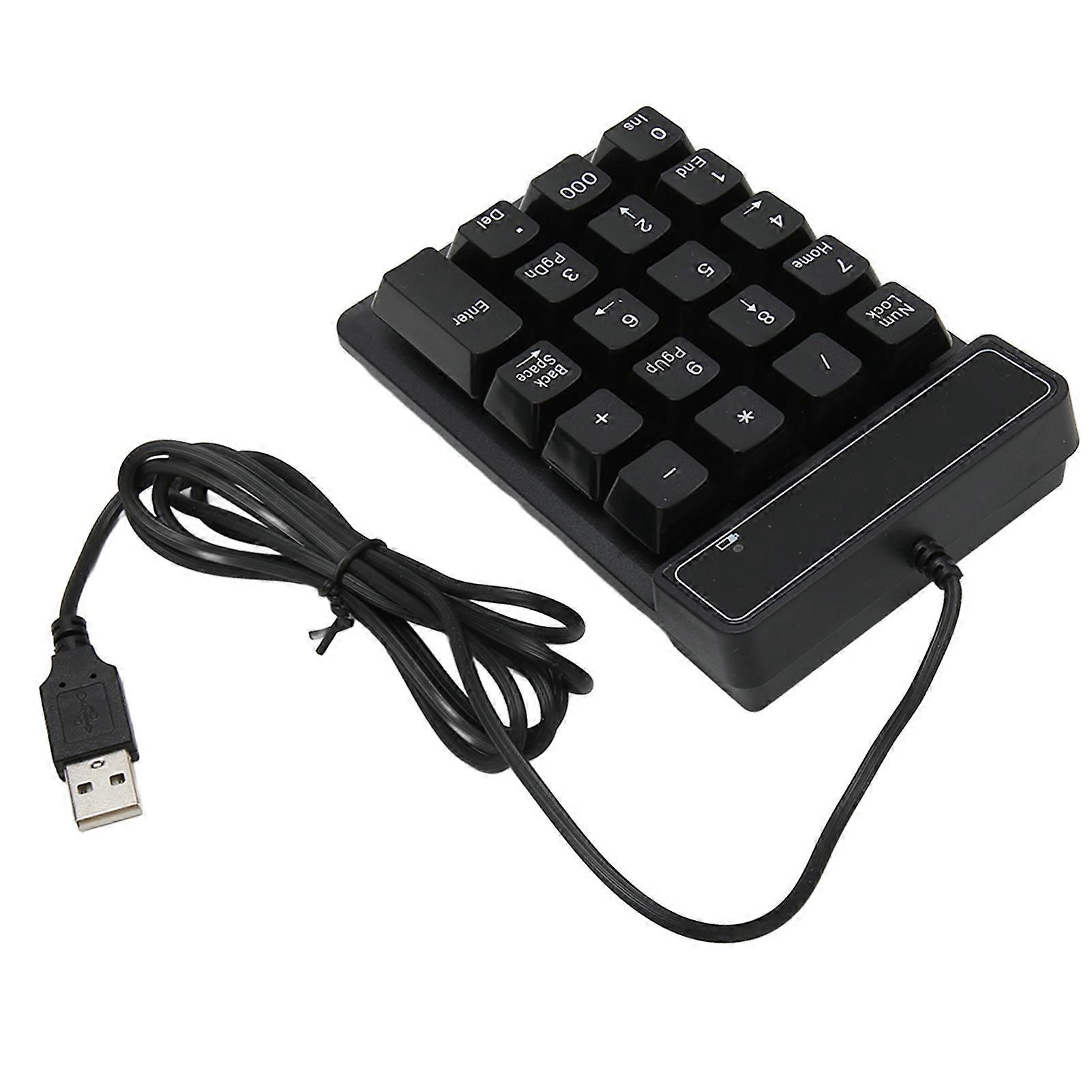Wired Number Pad Black USB Connection 19 U Shaped Keys Plug and Play ...