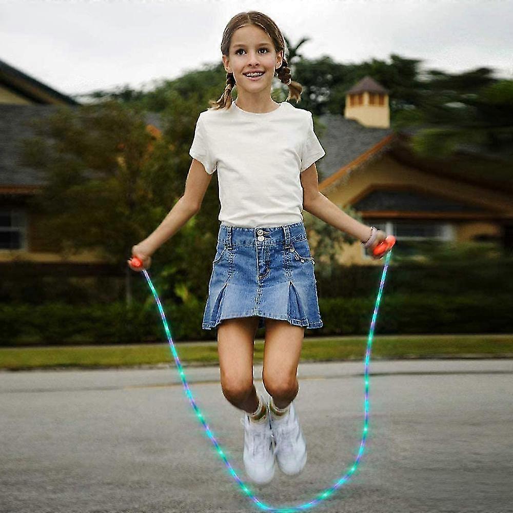 2 pack LED skipping rope length adjustable and THREE light modes speed ...
