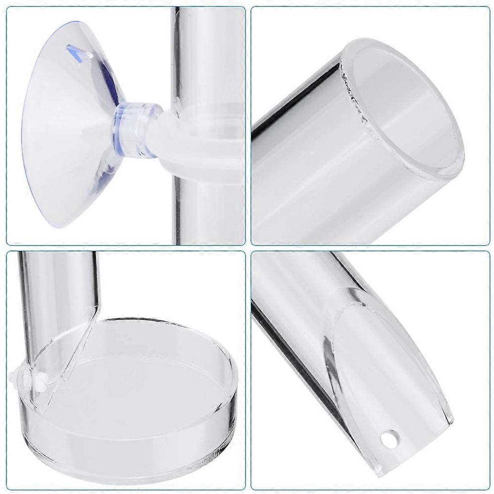 PPIAO Fish Shrimp Feeder Tube and Plate Acrylic Clear Shrimp Feeding ...