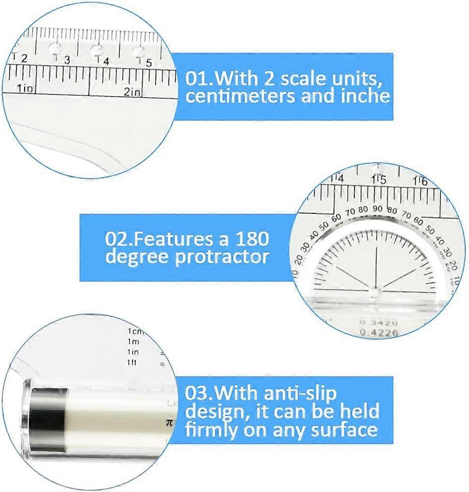 30cm Rolling Parallel Ruler Professional Parallel Roller Ruler ...