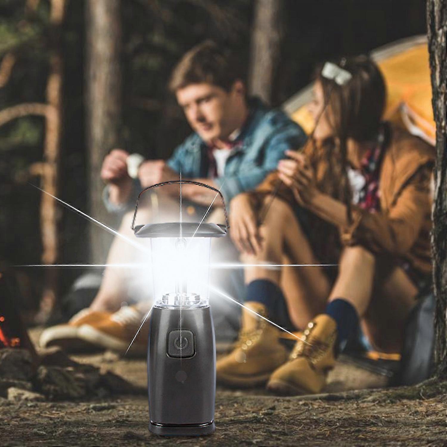 Solar Hand-up Crank Dynam Camping Lantern - Portable 6 Led Wind Up Lamp ...