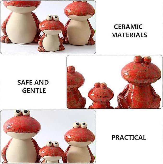 Frog Garden Decoration Set of 3,Funny Cute Ceramic Frog Garden Statues ...