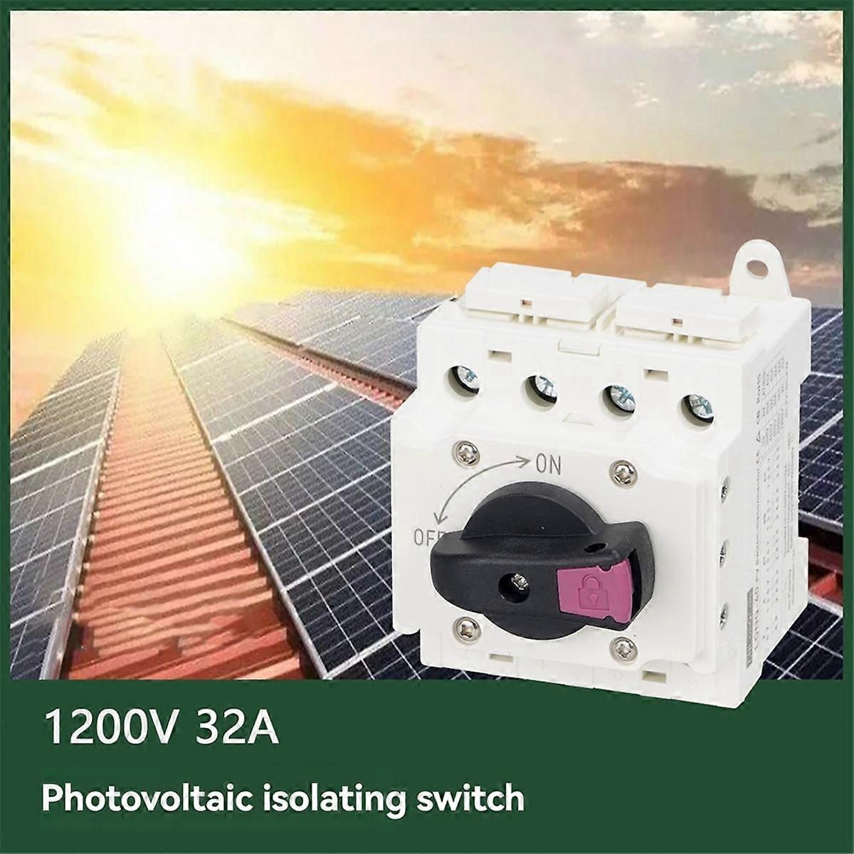Solar Isolator Switch PV DC 1200V 32A Solar Rotating Handle Isolator Rotary Switch Disconnector ...