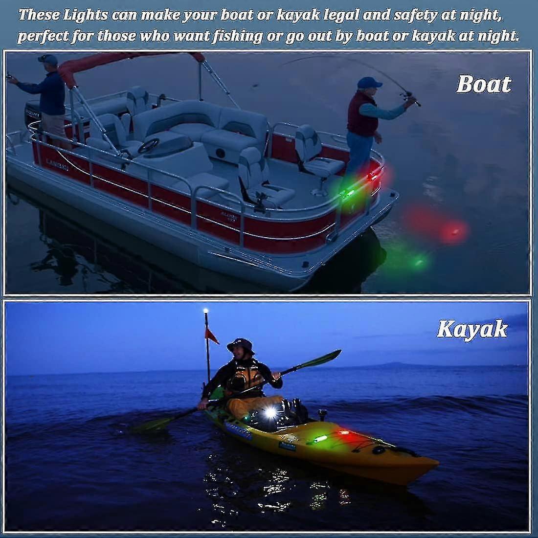 Kayak Navigation Lights Stern Lights Battery Operated, Waterproof Kayak ...