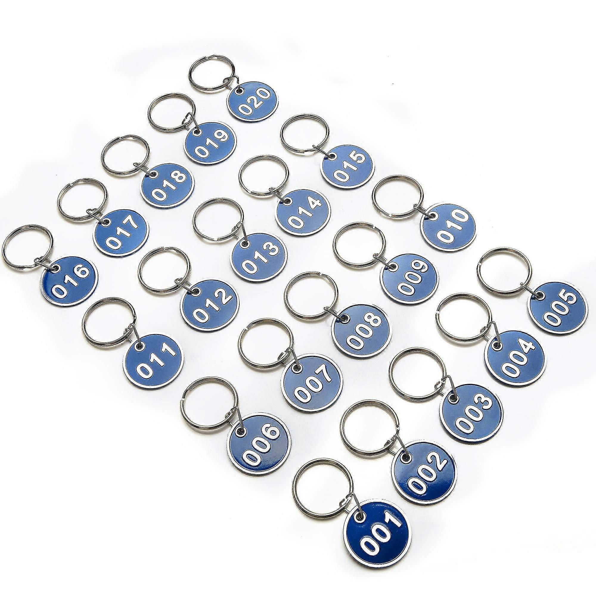 Engraved Number Key Chain Tags - 1-100 Numbers - Aluminum Key Rings for ...