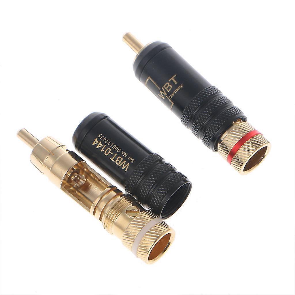 4 Pcs WBT-0144 Gold Plated RCA Plug Lock Soldering o/Video Plugs Connector | Fruugo UK