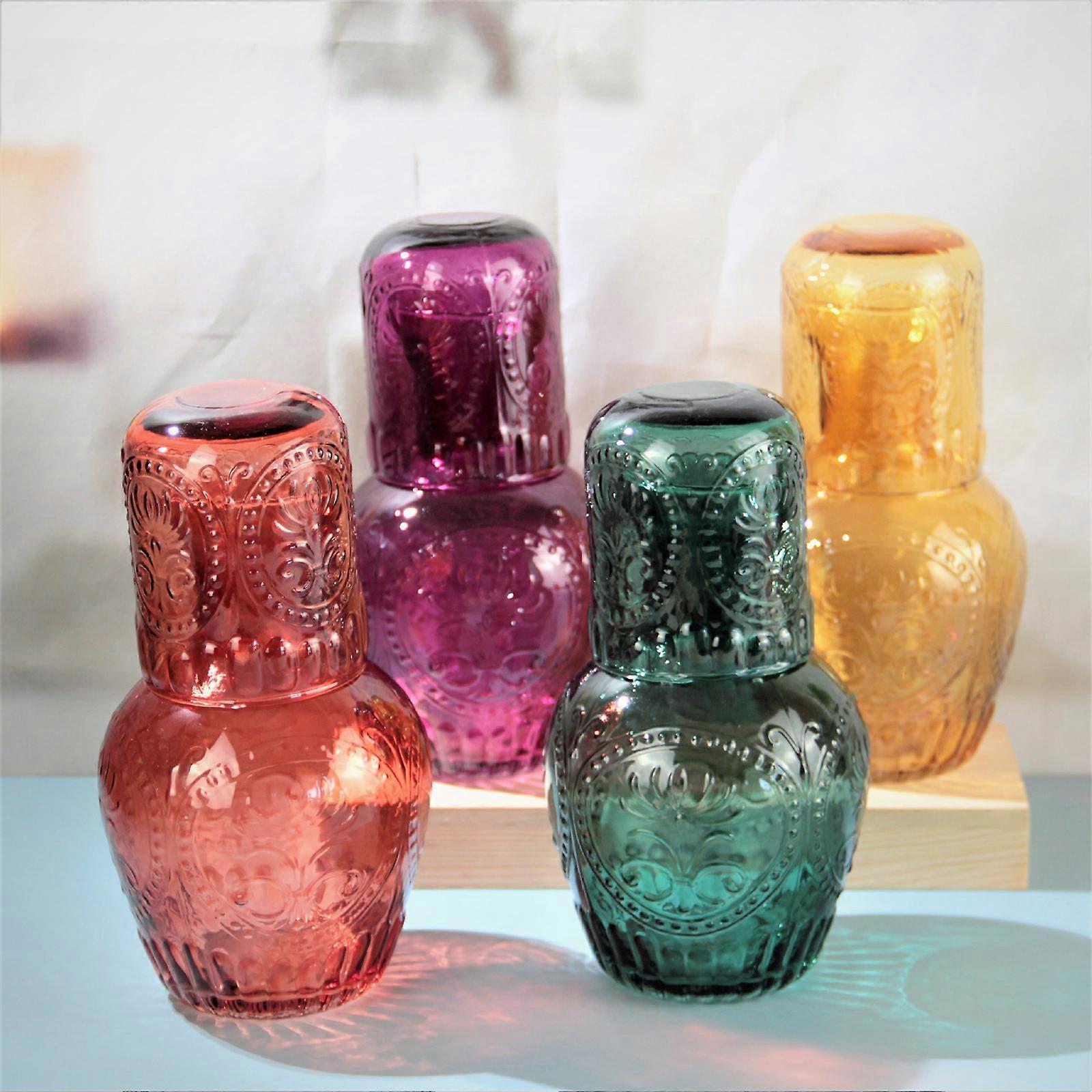 Crystal Bedside Night Carafe Pitcher and Water Glass Tumbler Set ...