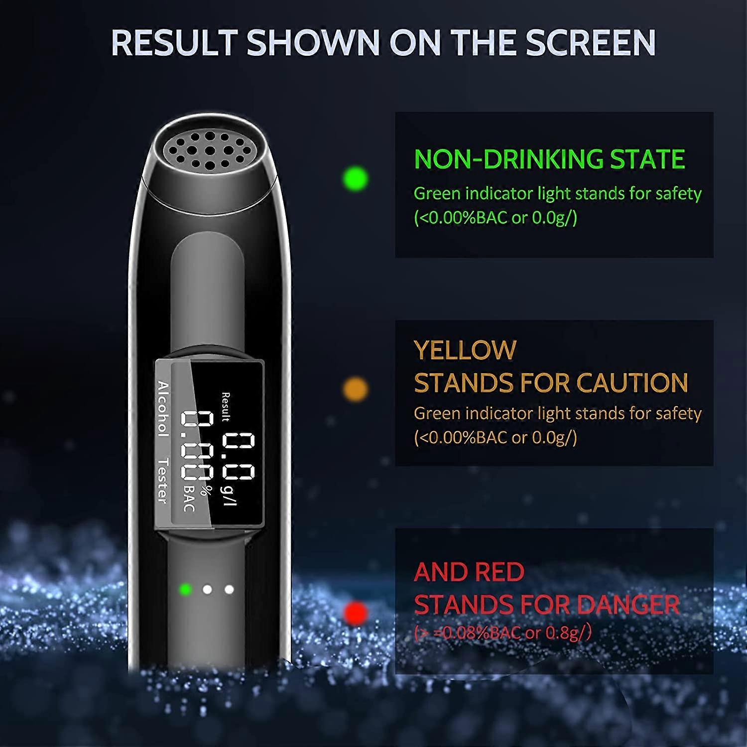 Portable Alcohol Tester Breathalyzer High Accuracy Alcohol Detector ...