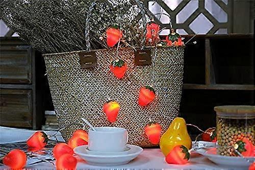 20LED Fruit Strawberry String Lights Battery Powered Indoor Outdoor ...