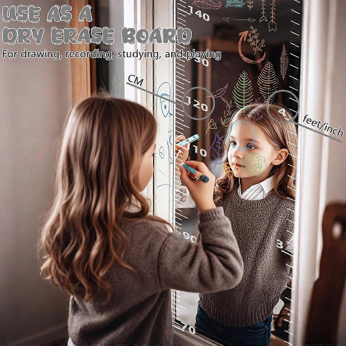 Personalized Puzzle Mirror Growth Chart for Kids, 70-180cm Kids Height Chart for Wall, Height ...