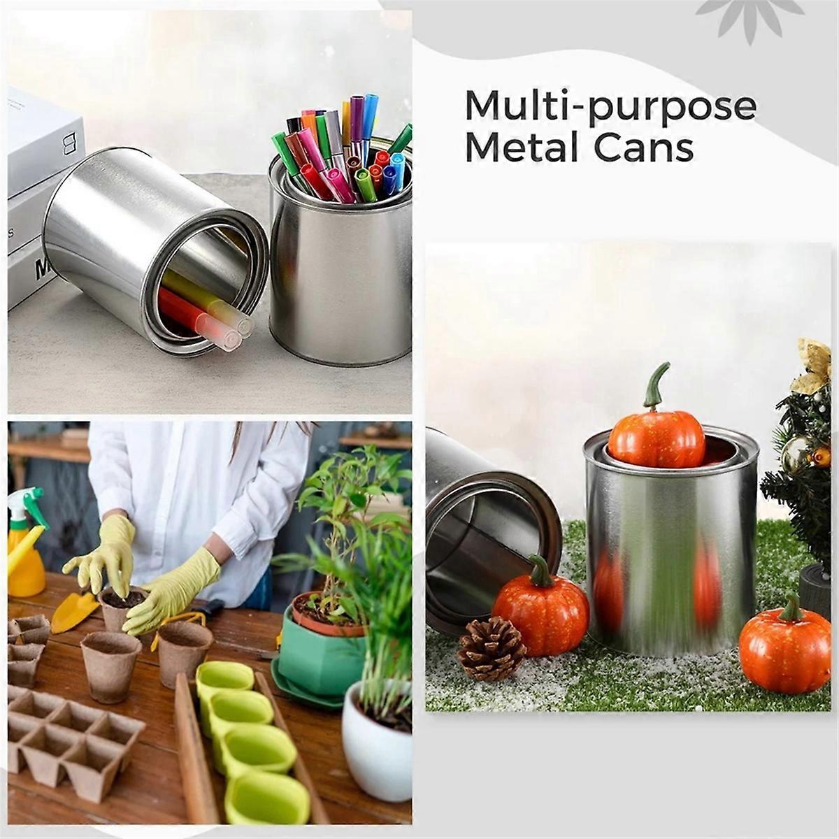 12Pcs Metal Paint Cans 0.5L Empty Unlined Paint Cans Metal Paint Pails ...
