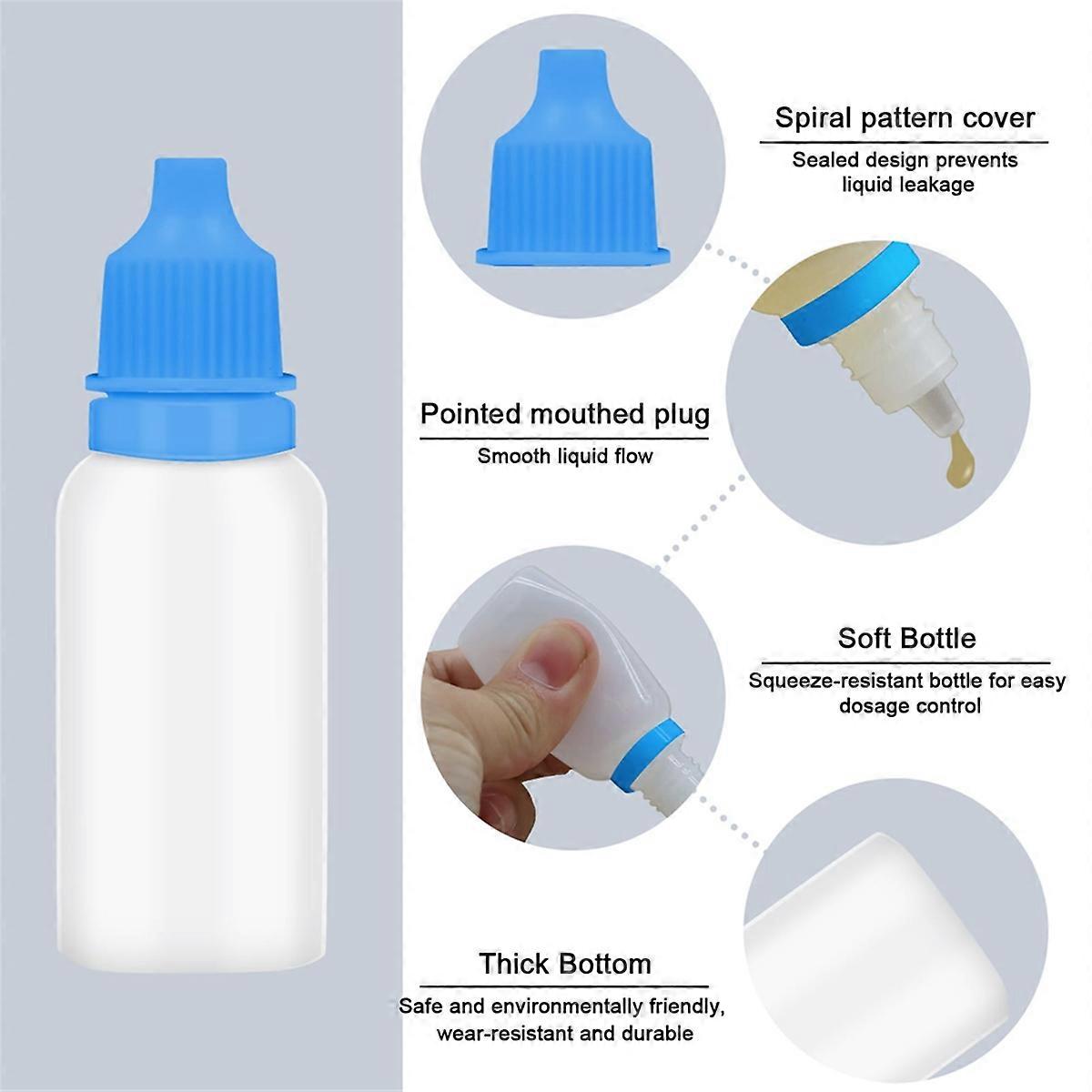 50Pcs Small Empty Squeeze Dropper Bottles Plastic Thin Tip Dropper ...