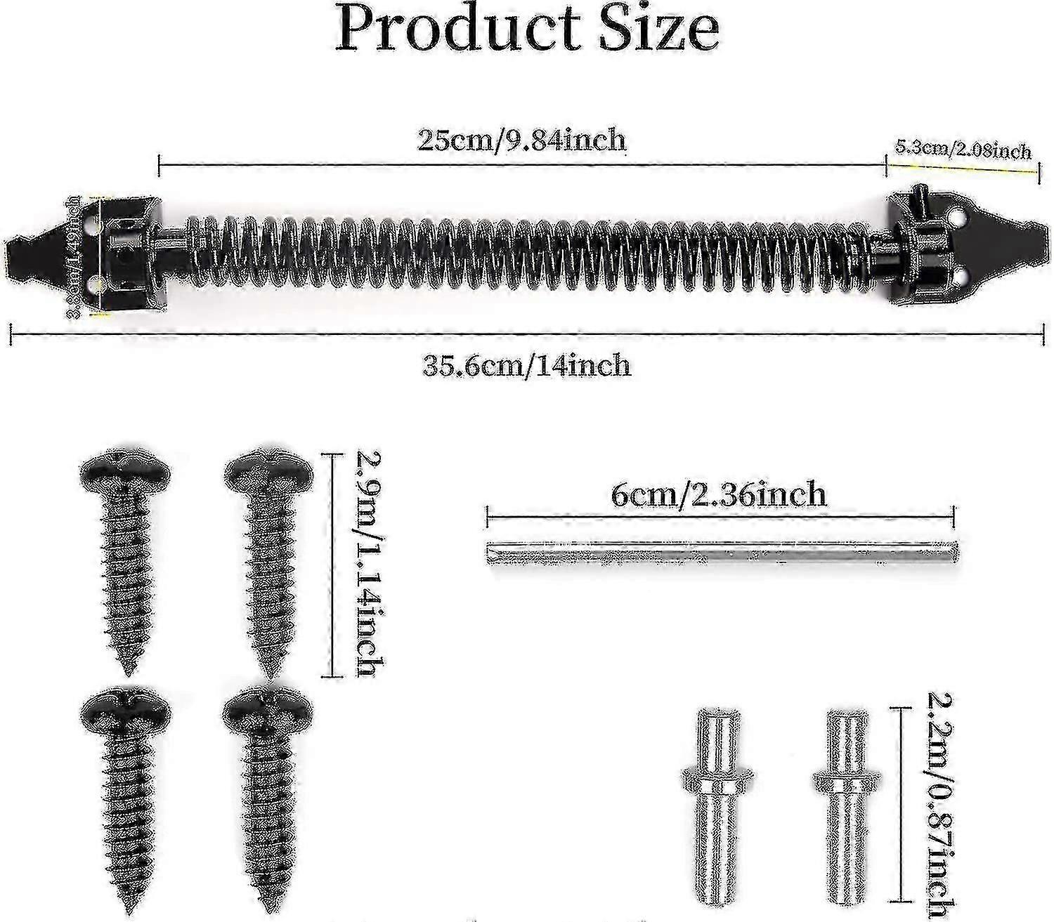 Self Closing Gate Spring Hardware Adjustable Metal Spring Closure For ...