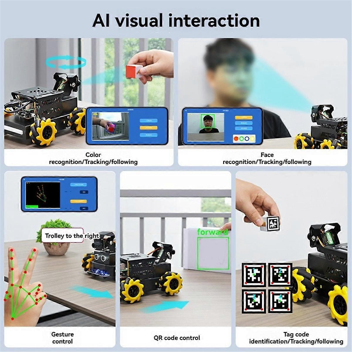 Raspbot V2 AI Vision Robot Car Kit with Camera Mecanum Wheel Toy ...