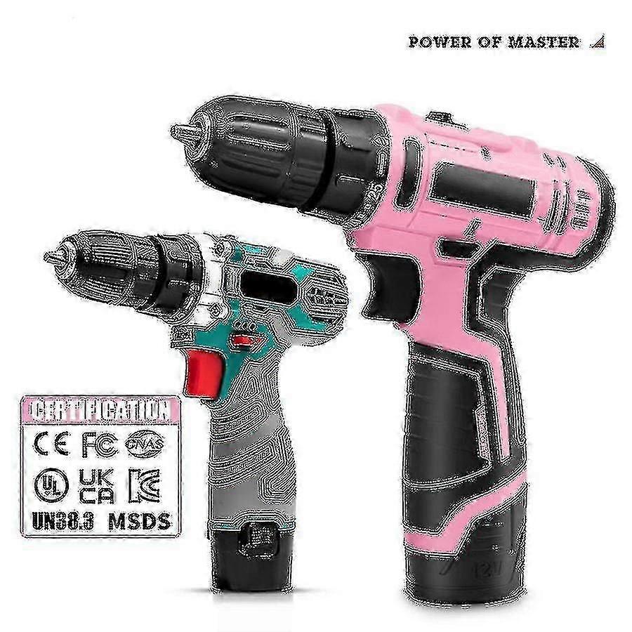 Pink Power Pink Drill Set For Women 12v Cordless Drill Driver Tool Kit ...