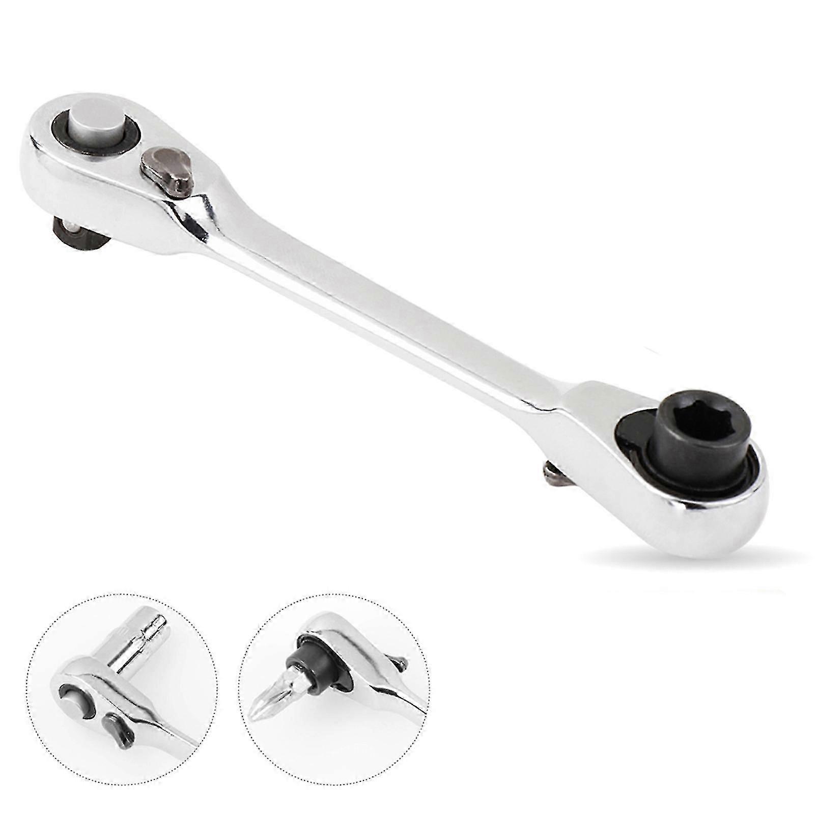 Mini Ratchet Wrench Tool with 1/4 Inch Double Ended Quick Socket for ...