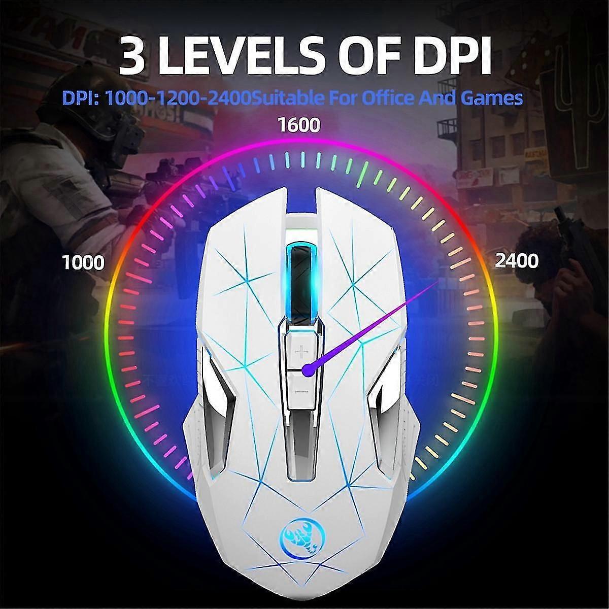 Wireless Gaming Mouse Bluetooth Mouse RGB Rechargeable 2.4G USB ...