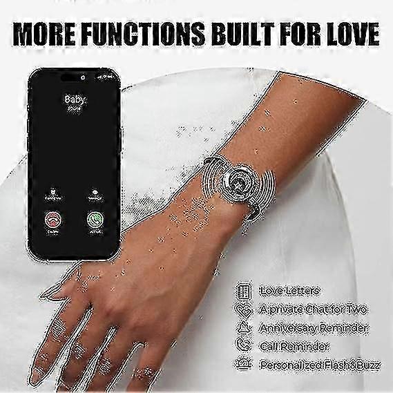 Bluetooth Touch Vibration Bracelets for Couples, Long Distance Light Up ...