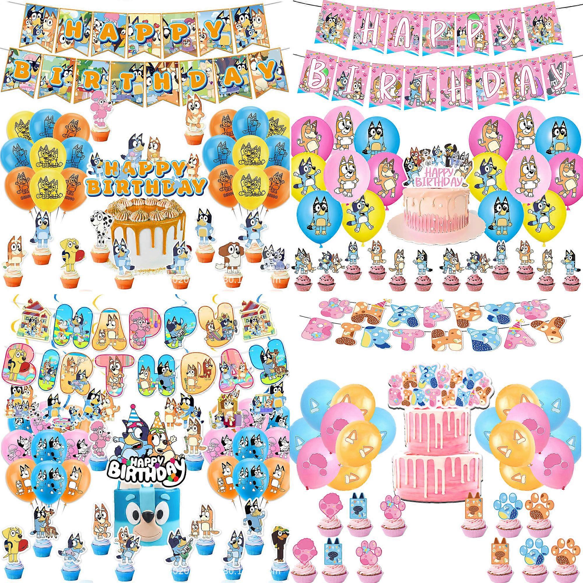 Hot Cartoon Bluey/Bingo family Birthday party Decorations Cake ...