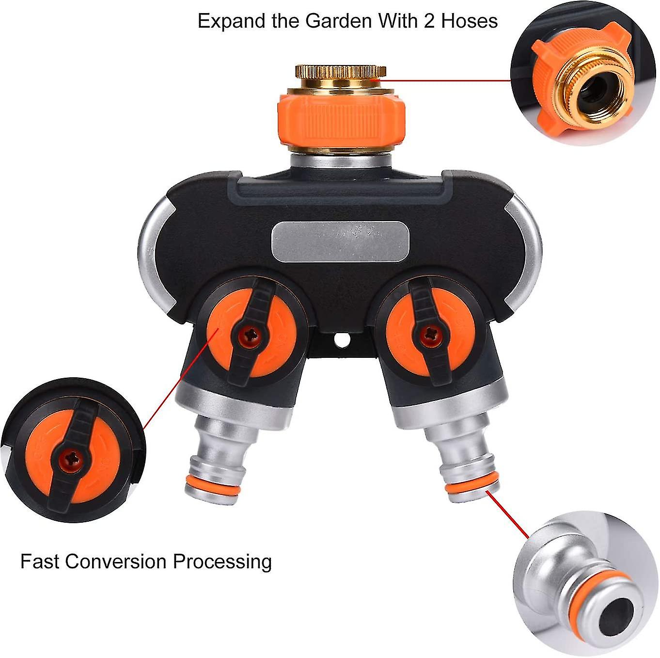 2-way Distributor, Garden Hose Pipe Splitter, 3/4" And 1/2" Water ...