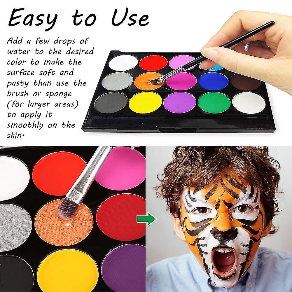 Face Paint Kit For Kids, Face Paints, Face And Body Painting, With 2 ...